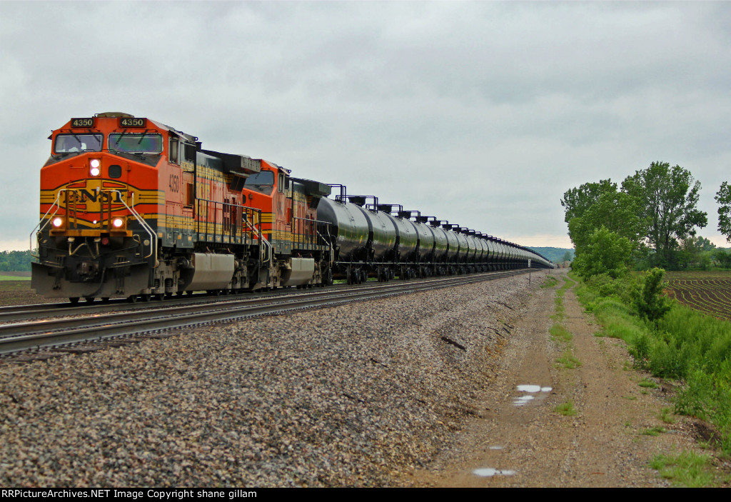 BNSF 4350 Heads EB with a freight train or is it?